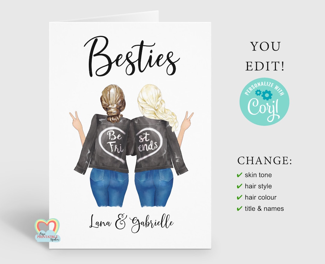 Personalised Best Friend Card: Best Friend Card Printable, Custom ...