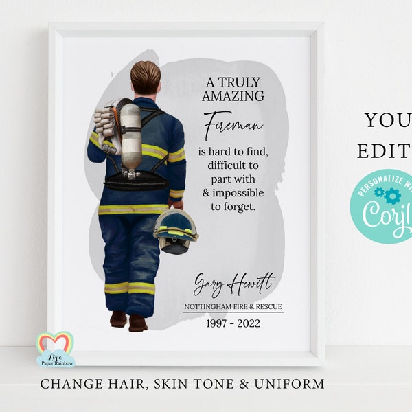Fireman Retirement - Etsy