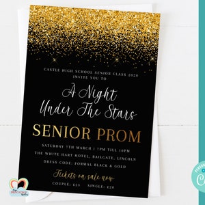 Prom Invitation Printable A Night Under the Stars Prom Senior Prom ...