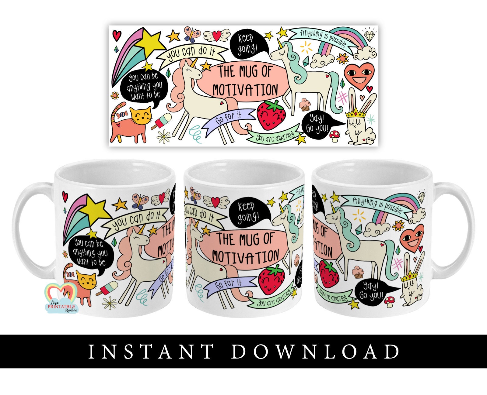 The Mug of Positivity Mug Sublimation Designs 11oz Mug | Etsy