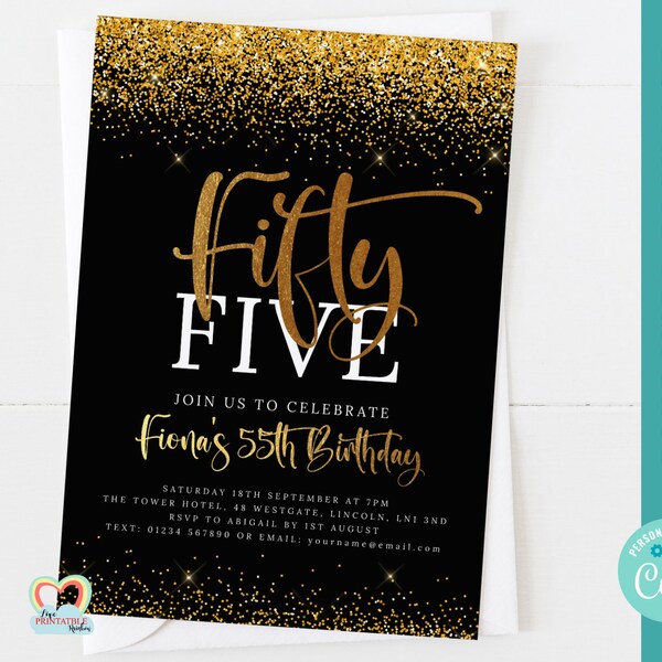 55th Birthday Invitations - Etsy