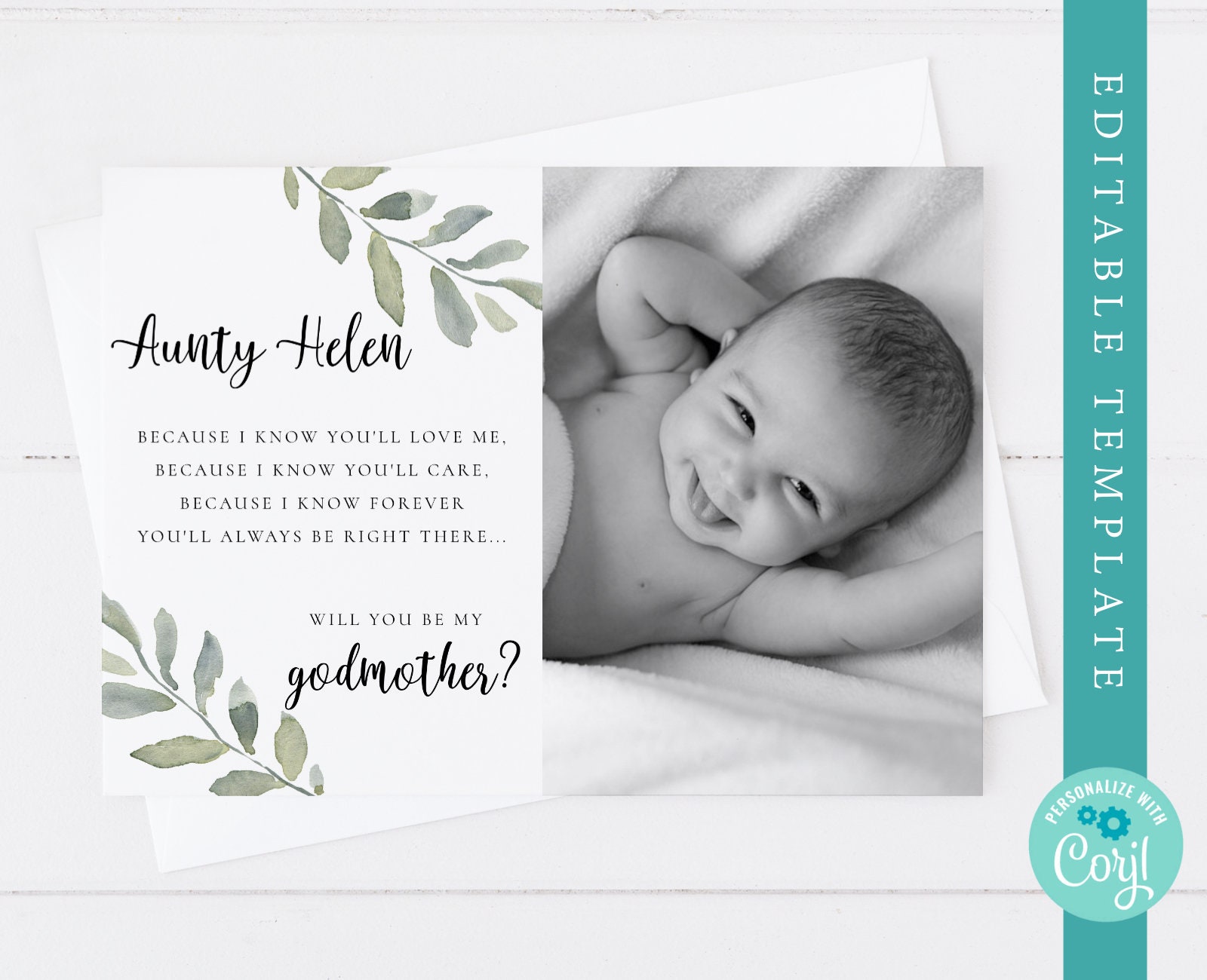 Editable Godmother Card Will You Be My Godmother Printable Etsy