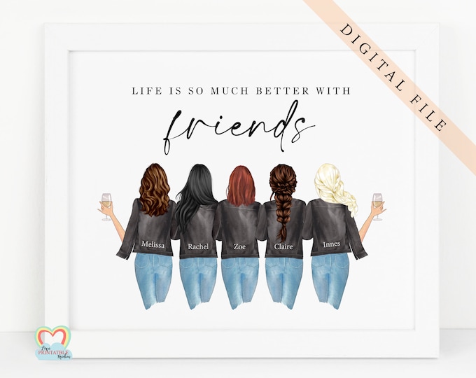 5 Sisters Personalised Printable, 5 Sisters Gift, Sister Quote ...