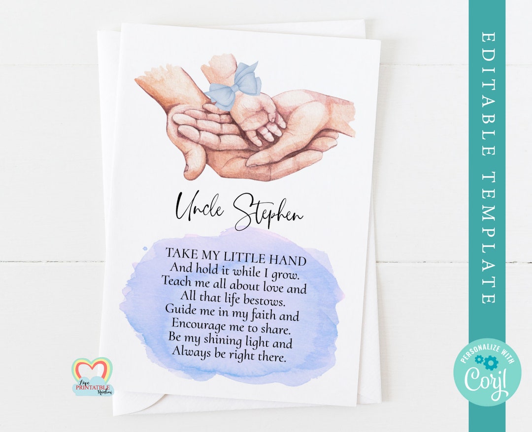 Godparent Card Printable Will You Be My Godmother Godfather Godparents ...