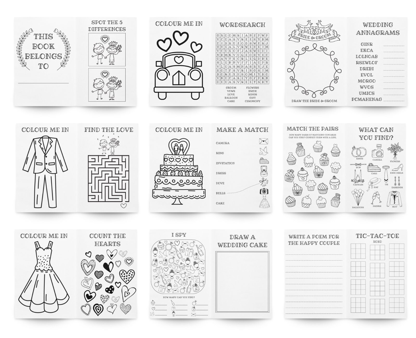 Wedding Activity Booklet Childrens Downloadable Printable - Etsy UK