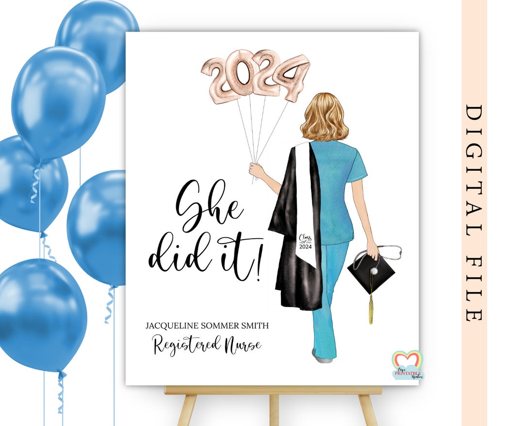 Nurse Graduation Welcome Sign Printable Digital Download Print at Home ...