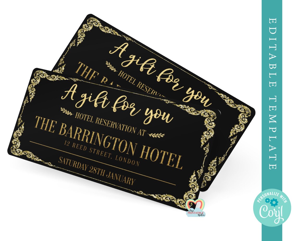 PRINTABLE Hotel Reservation Voucher Hotel Reservation Ticket - Etsy UK