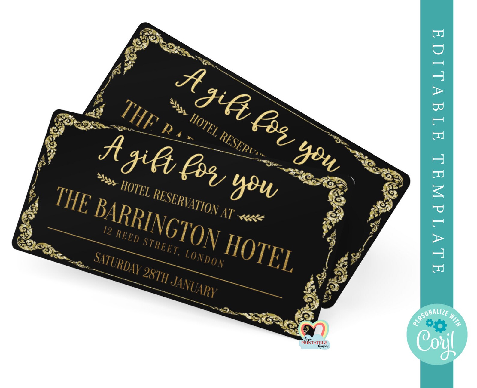 PRINTABLE Hotel Reservation Voucher Hotel Reservation Ticket - Etsy UK