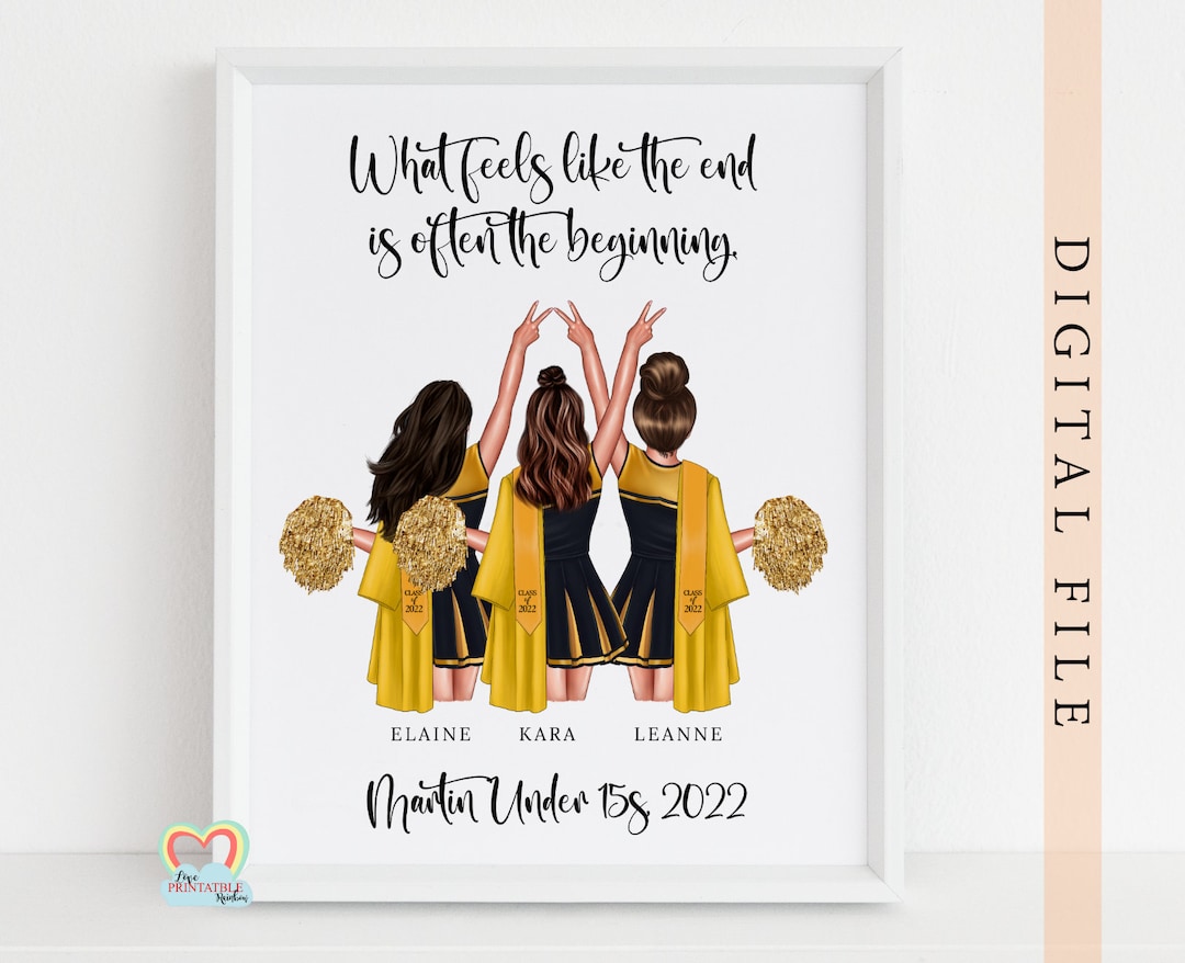 Cheerleader Graduation Printable Gift Cheerleader Illustration ...