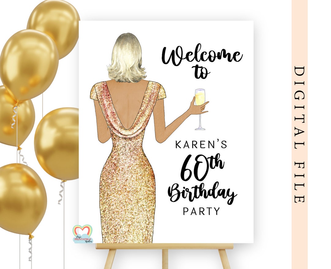60th Birthday Party Welcome Sign Printable Welcome to Party Sign 60th ...
