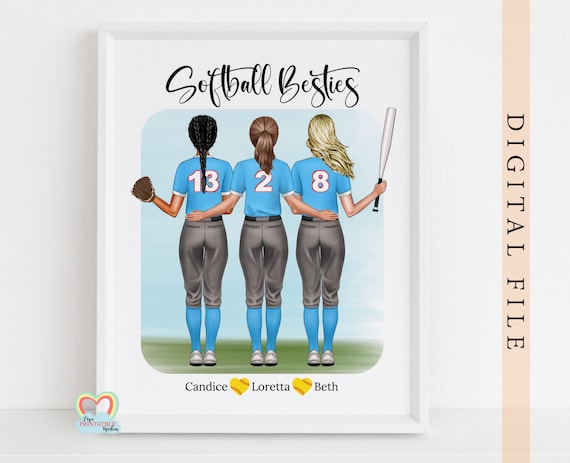 Softball Best Friends Personalized Softball Graduation Print - Etsy