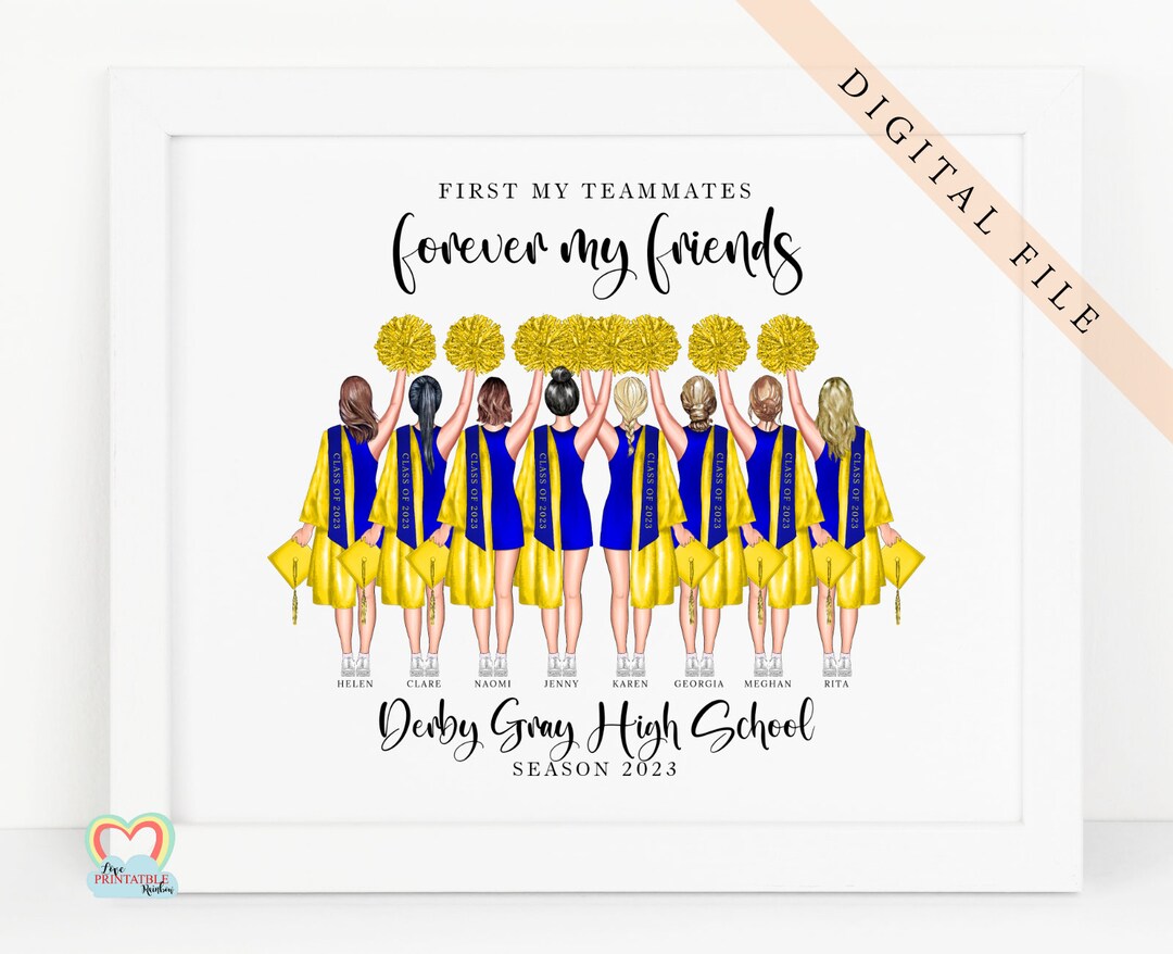 Best Friends Cheer Print, Personalized Cheerleader Print, Cheerleader ...