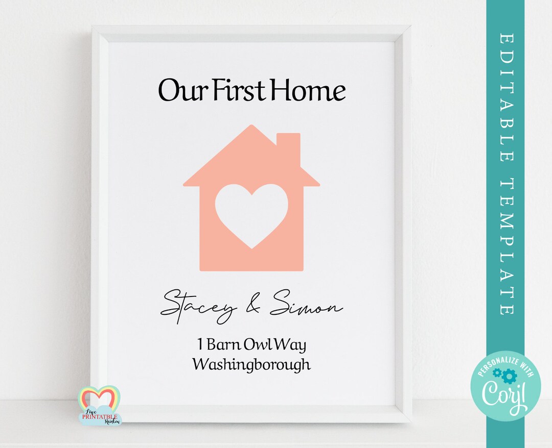 New Home Printable, Home Sweet Home, Our First Home, Personalised New ...