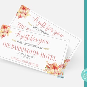 PRINTABLE Hotel Reservation Voucher, Hotel Reservation Ticket, Hotel ...