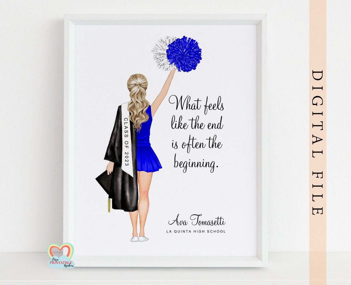 Cheerleader Graduation Card Printable Cheer Class of 2024 Cheer ...