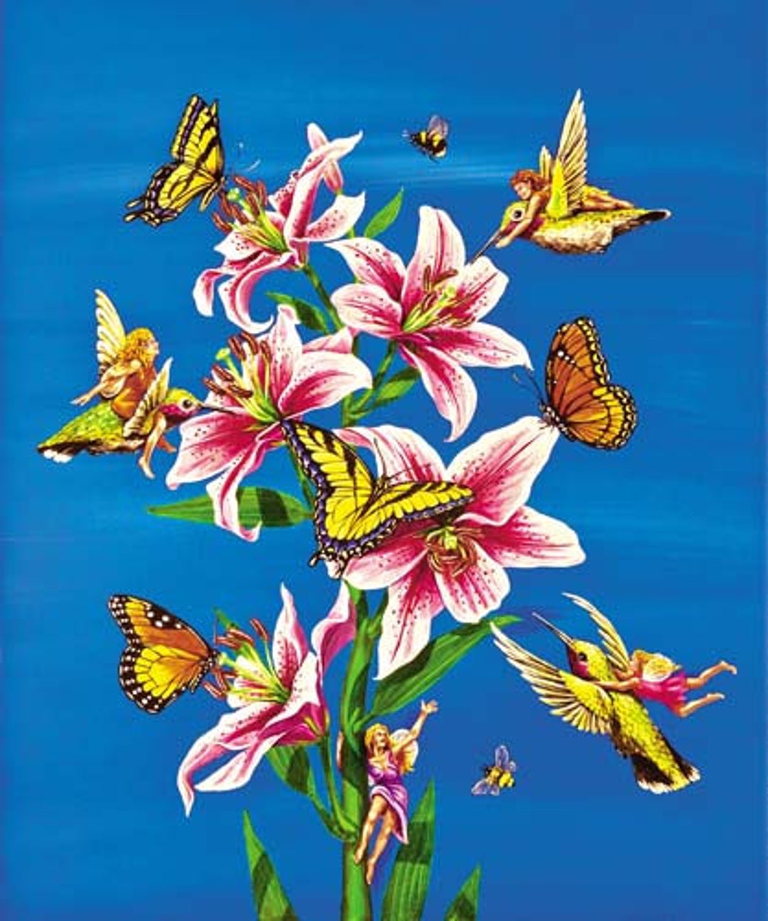 Hummingbirds and Fairies, Hummingbirds and Fairies Painting ...