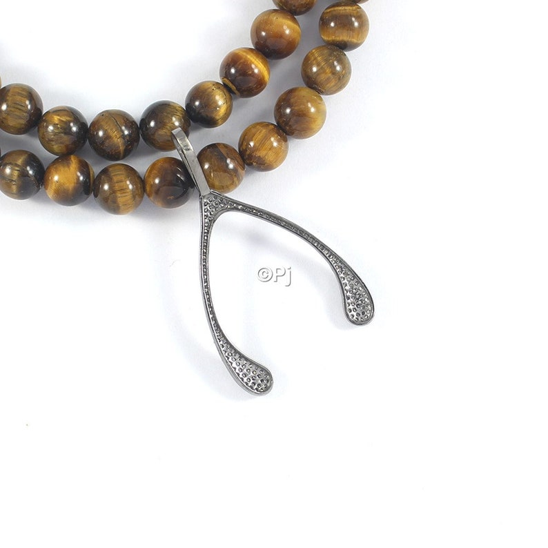 Pave Diamond Wish Bone Pendant Wish Bone Diamond Pendant - Etsy