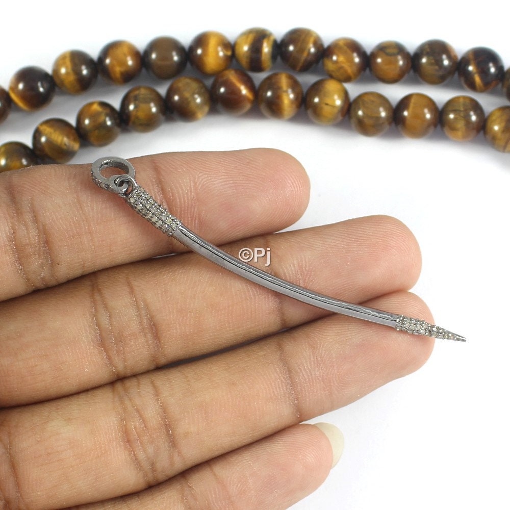 Pave Sword Diamond Pendant Sword Design Pendant Necklace | Etsy