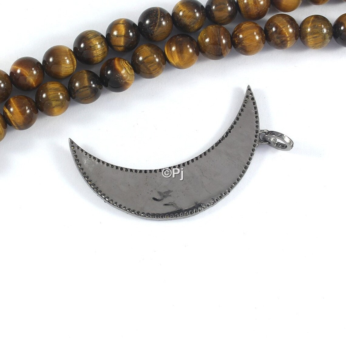 Pave Moon Diamond Crescent Pendant Black Enamel Crescent Moon - Etsy