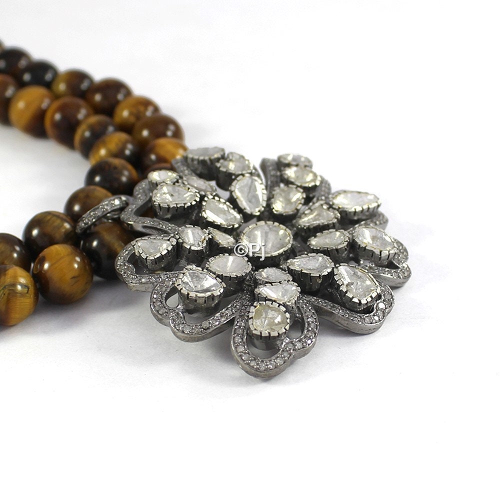 Flower Design Polki Pendant Necklace Polki Diamond Jewelry | Etsy