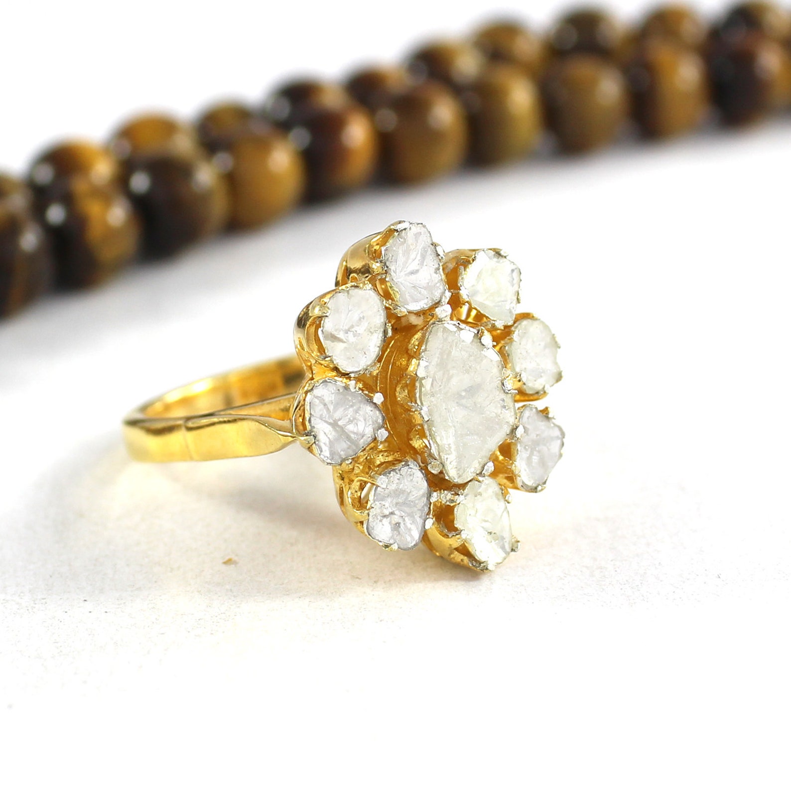 Polki Diamond Ring Polki Ring Pave Band Ring Victorian - Etsy