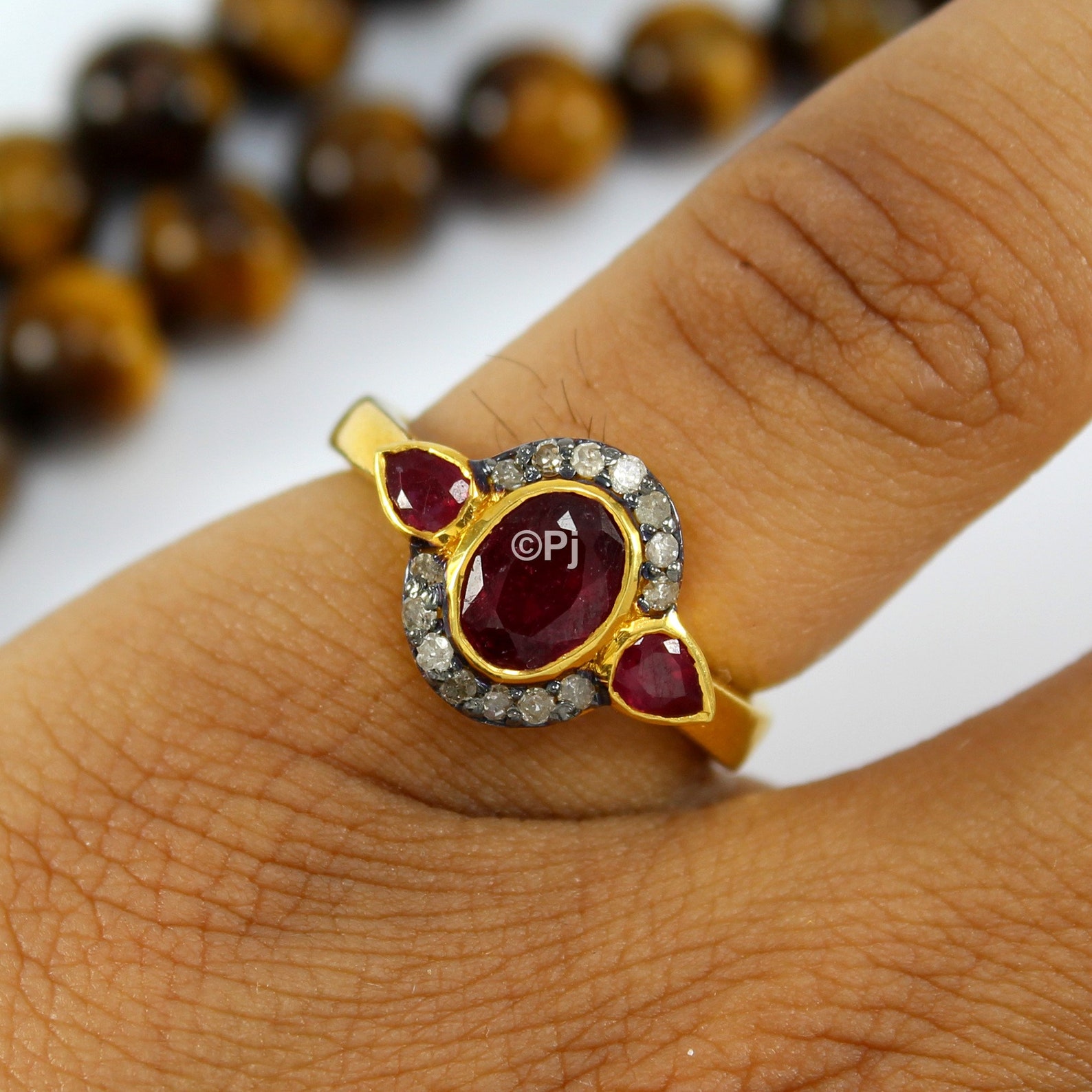 Designer Ruby Diamond Ring Pave Diamond Ring Ruby Gemstone - Etsy