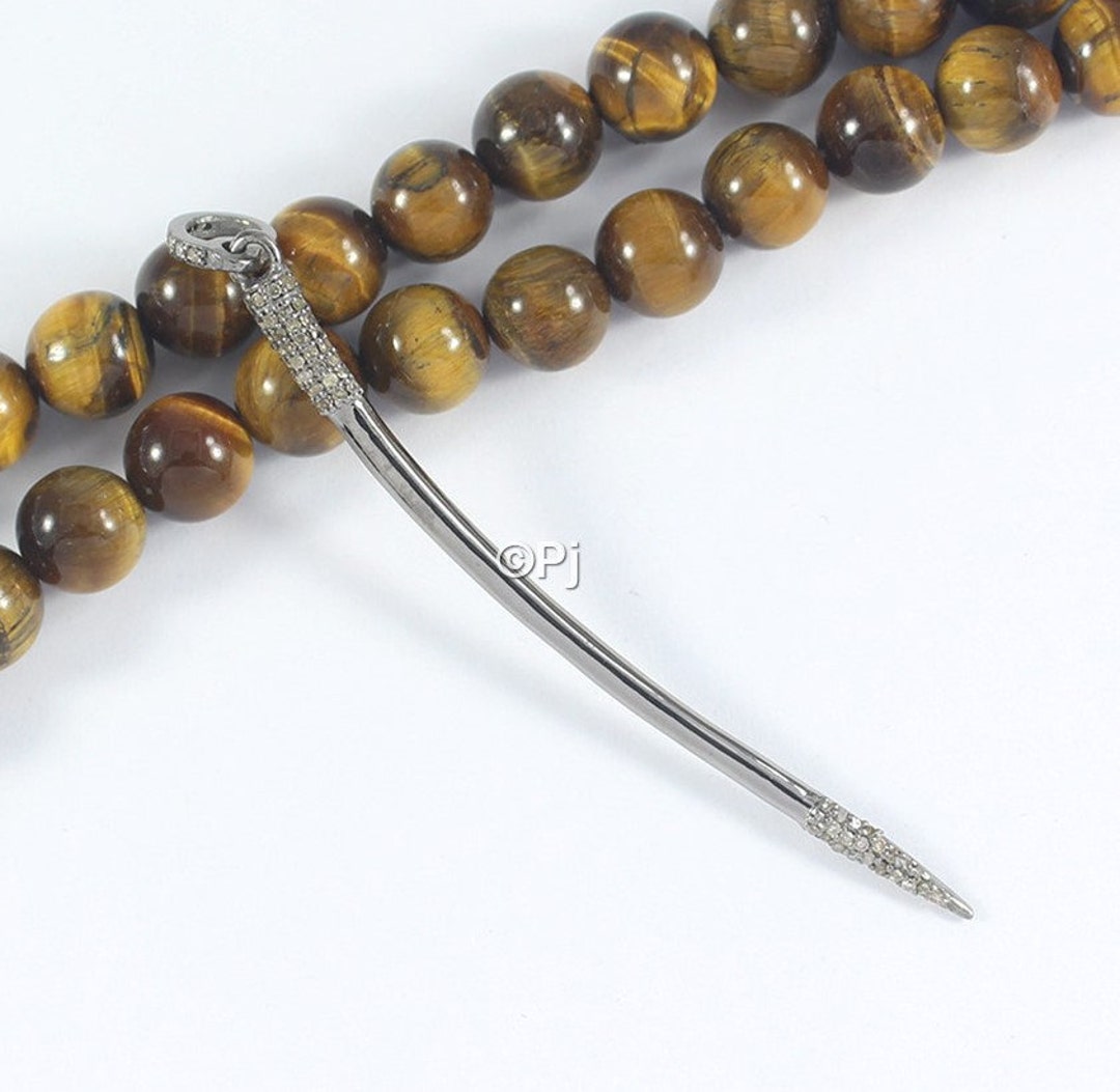 Pave Sword Diamond Pendant, Sword Design Pendant Necklace, Natural Rose ...