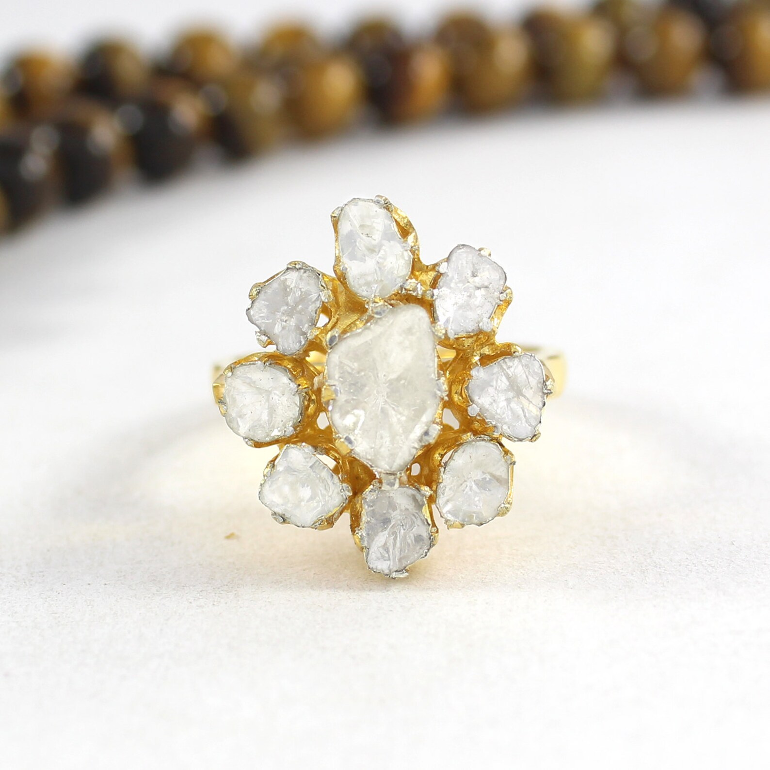 Polki Diamond Ring Polki Ring Pave Band Ring Victorian - Etsy