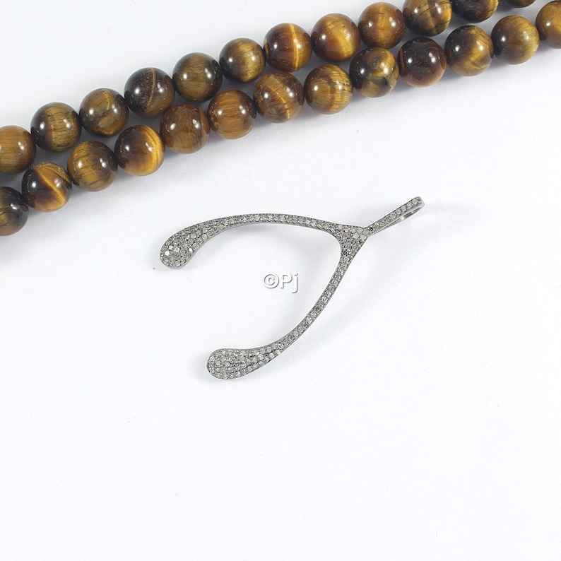 Pave Diamond Wish Bone Pendant Wish Bone Diamond Pendant - Etsy