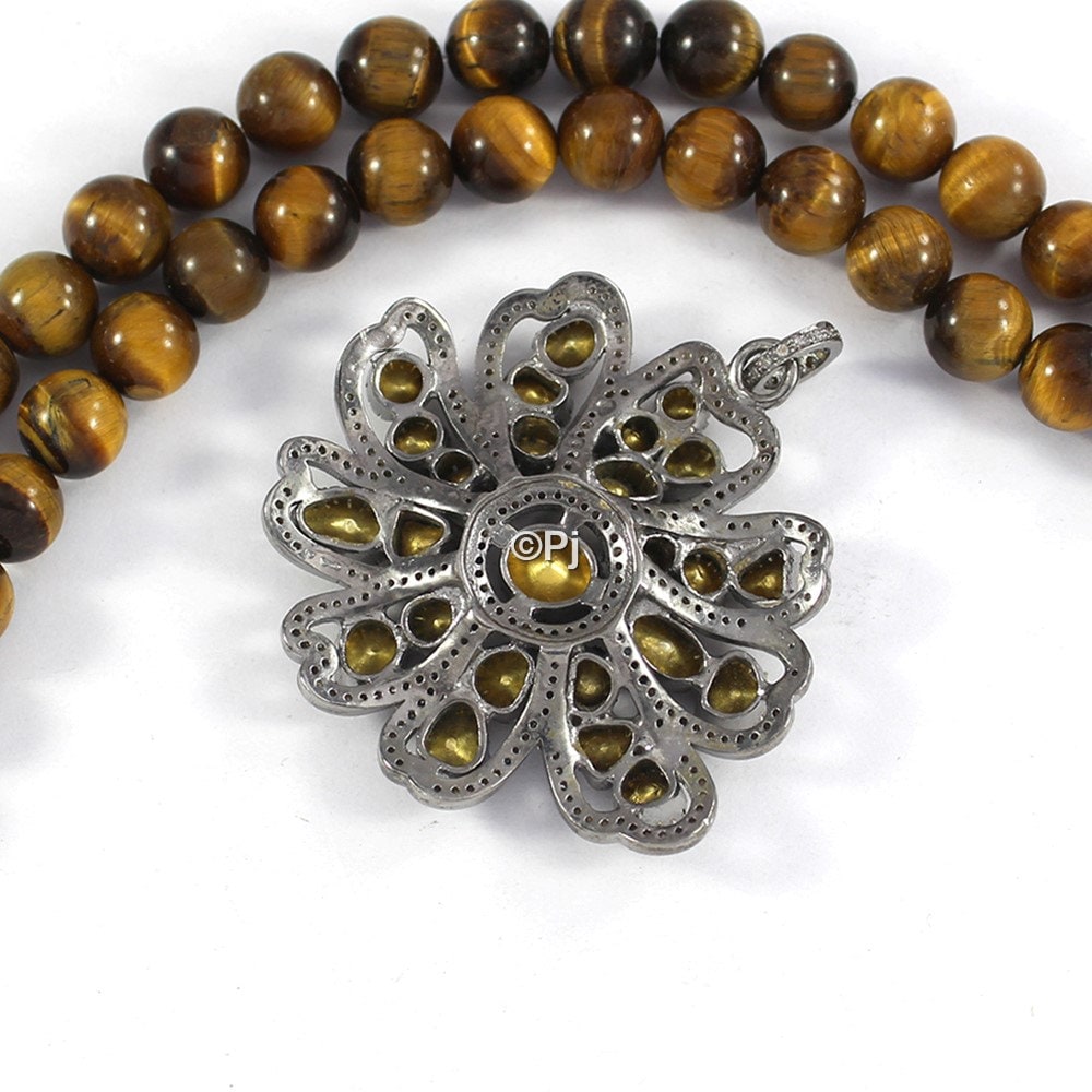 Flower Design Polki Pendant Necklace Polki Diamond Jewelry | Etsy