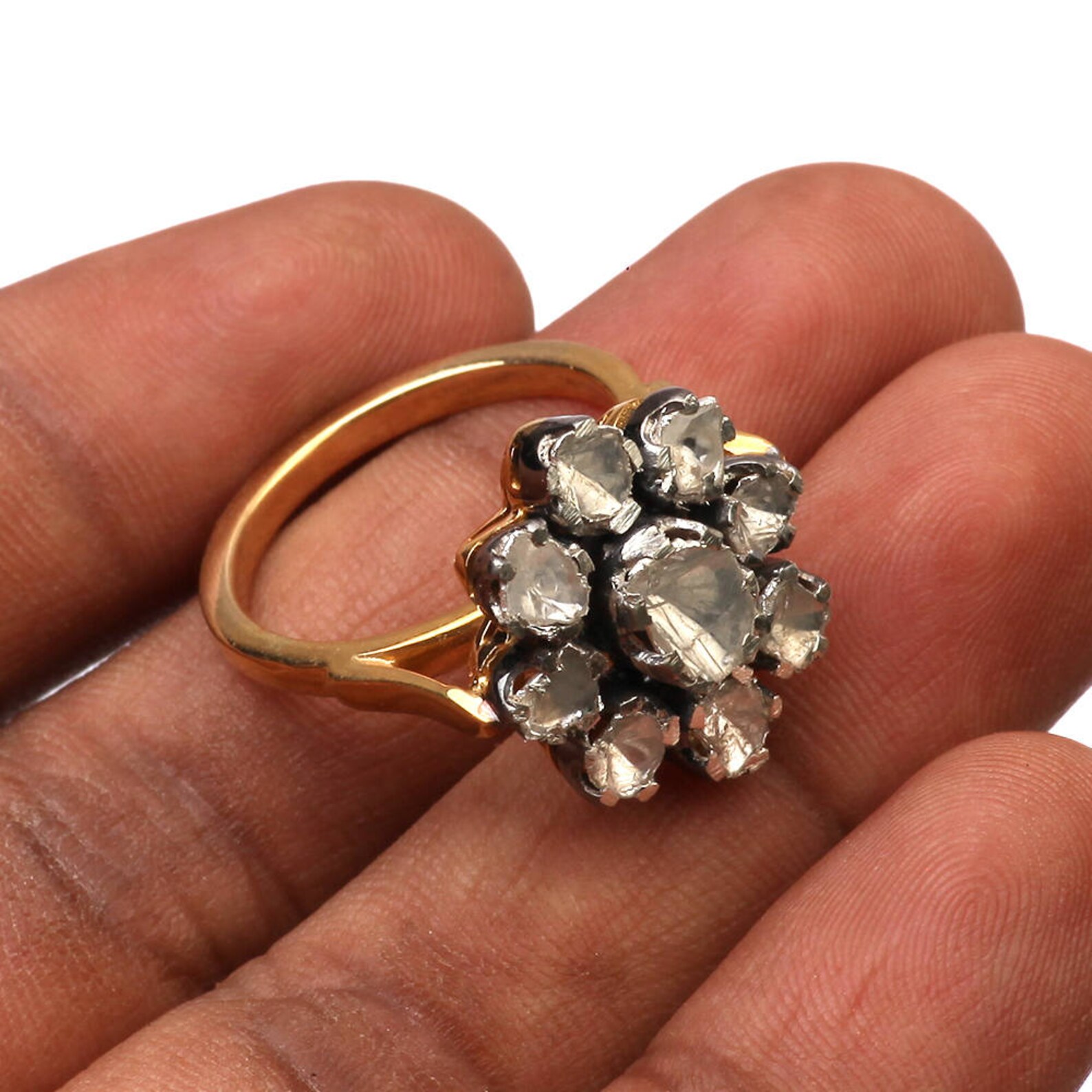 Polki Diamond Ring Polki Ring Pave Band Ring Victorian | Etsy