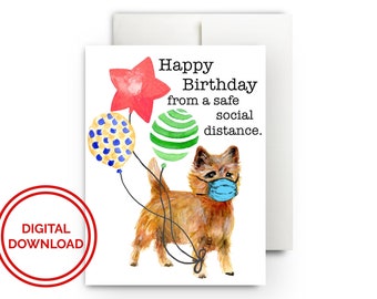 Happy Birthday From a Safe Social Distance Printable Digital | Etsy