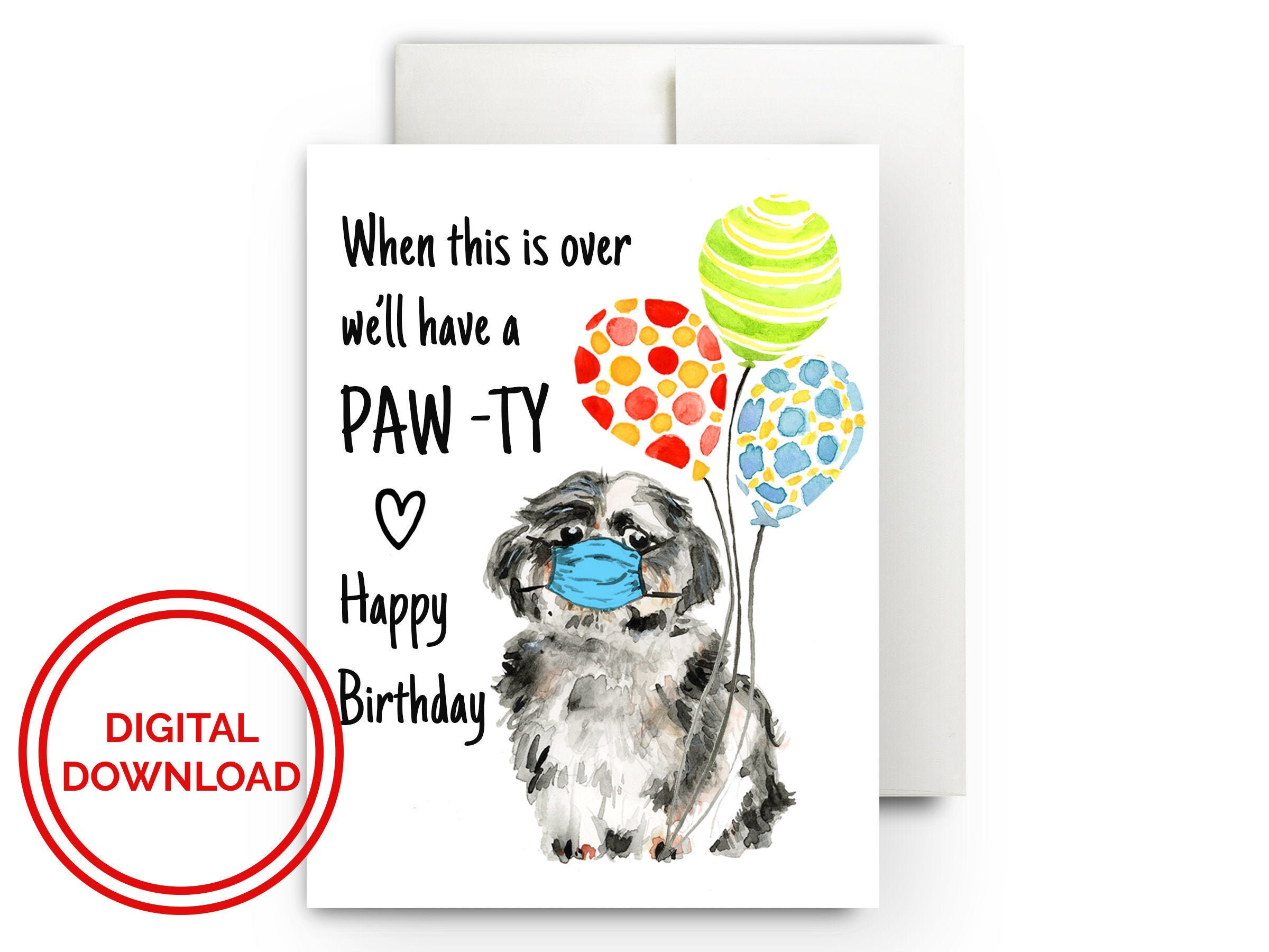 When This is Over We'll Have a PAW-TY, Printable, Digital Download, Dog ...