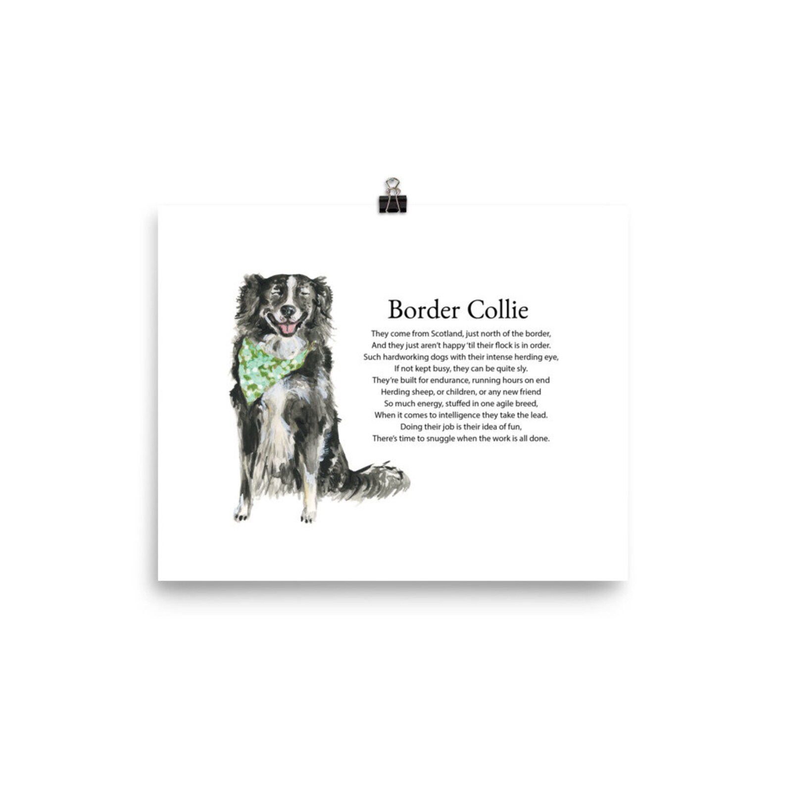 Border Collie Poem Print, Border Collie Lover Gift, Border Collie Mom ...