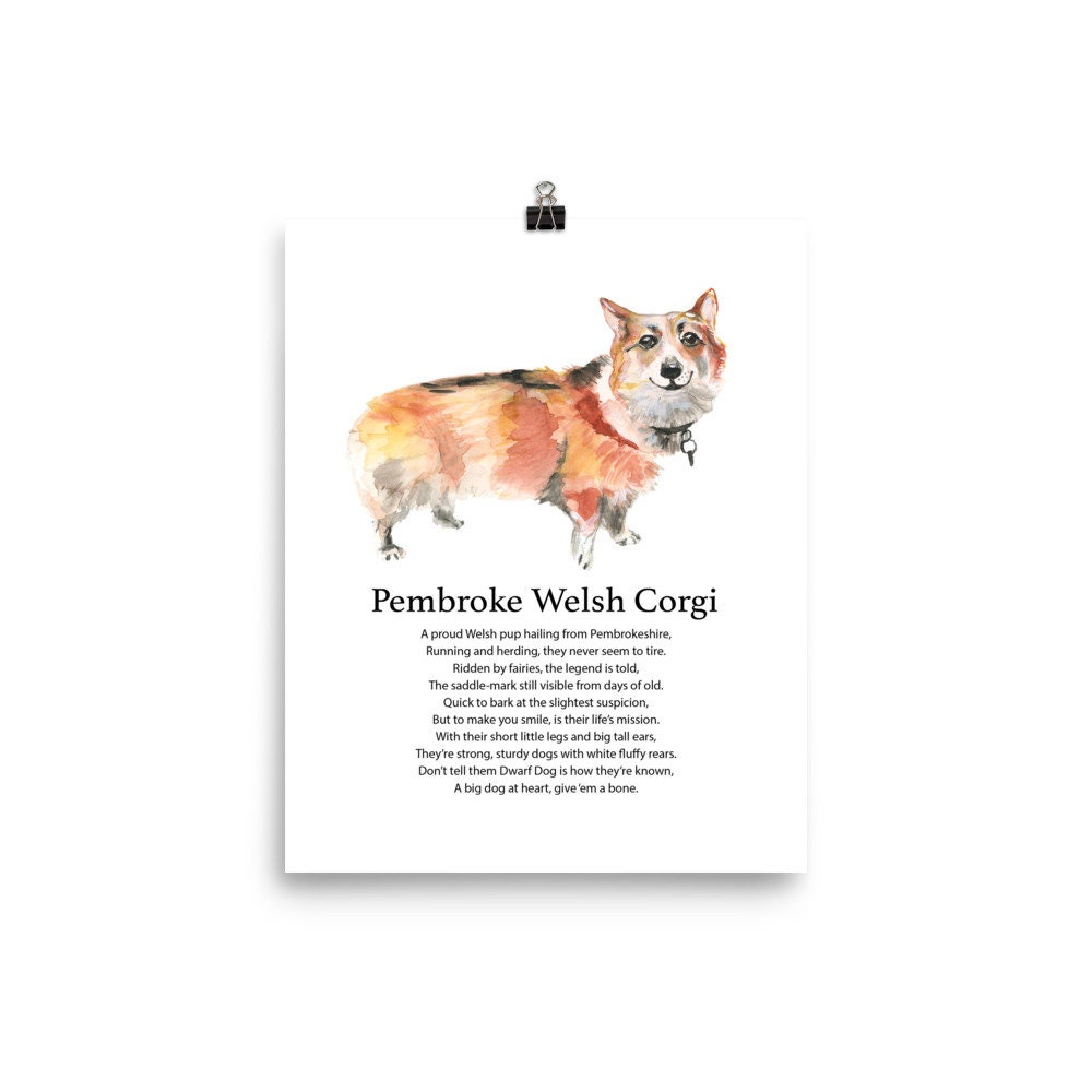 Corgi Poem Print Corgi Lover Gift Pembroke Dog Wall Art | Etsy
