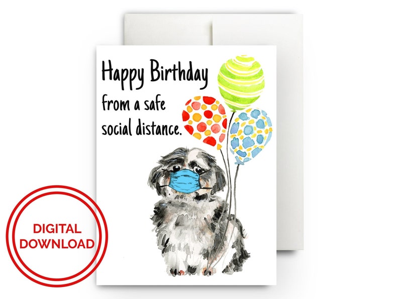 Happy Birthday From a Safe Social Distance Printable Digital - Etsy
