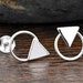 8mm Open Circle Karma With Triangle Studs Solid 925 Sterling Silver ...