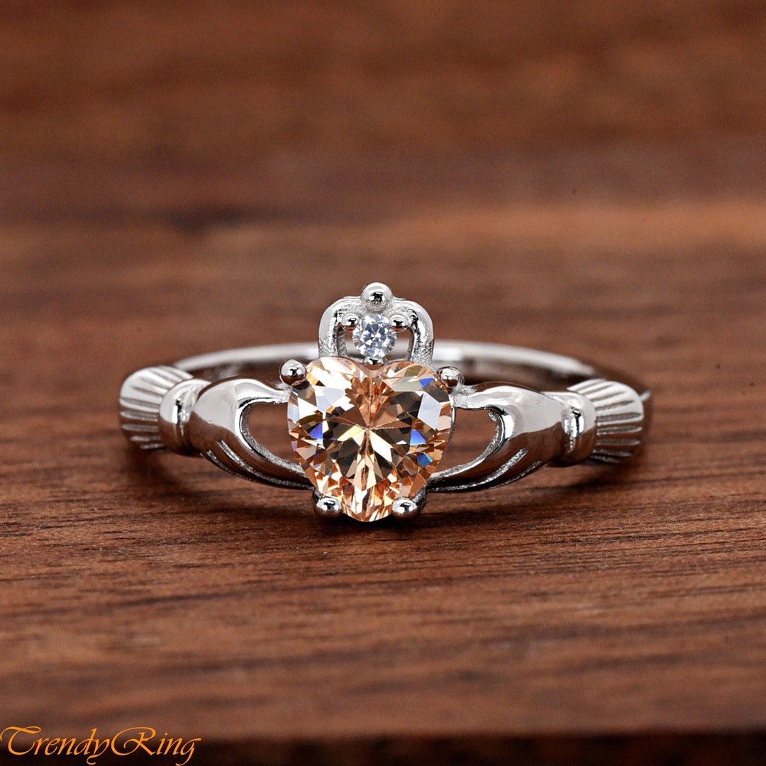 Celtic Anniversary Ring, Celtic Claddagh With November Birthstone ...