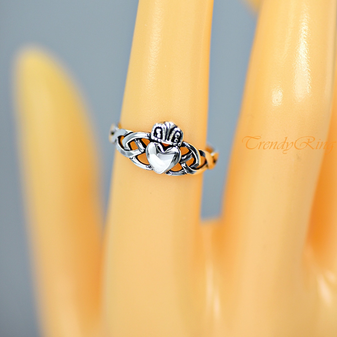Traditional Celtic Irish Claddagh Knot Sterling Silver Ring / Irish ...