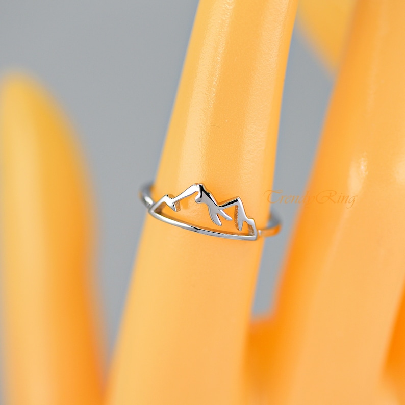 925 Sterling Silver Mountains High Low Range Minimalist Ring, Girls ...