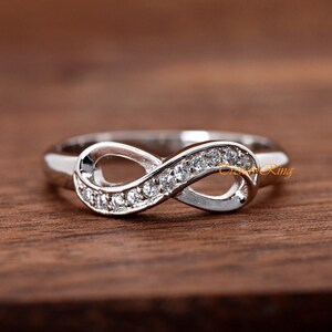 Minimalist Infinity CZ Engagement Ring, Womens Promise Ring, Ladies ...