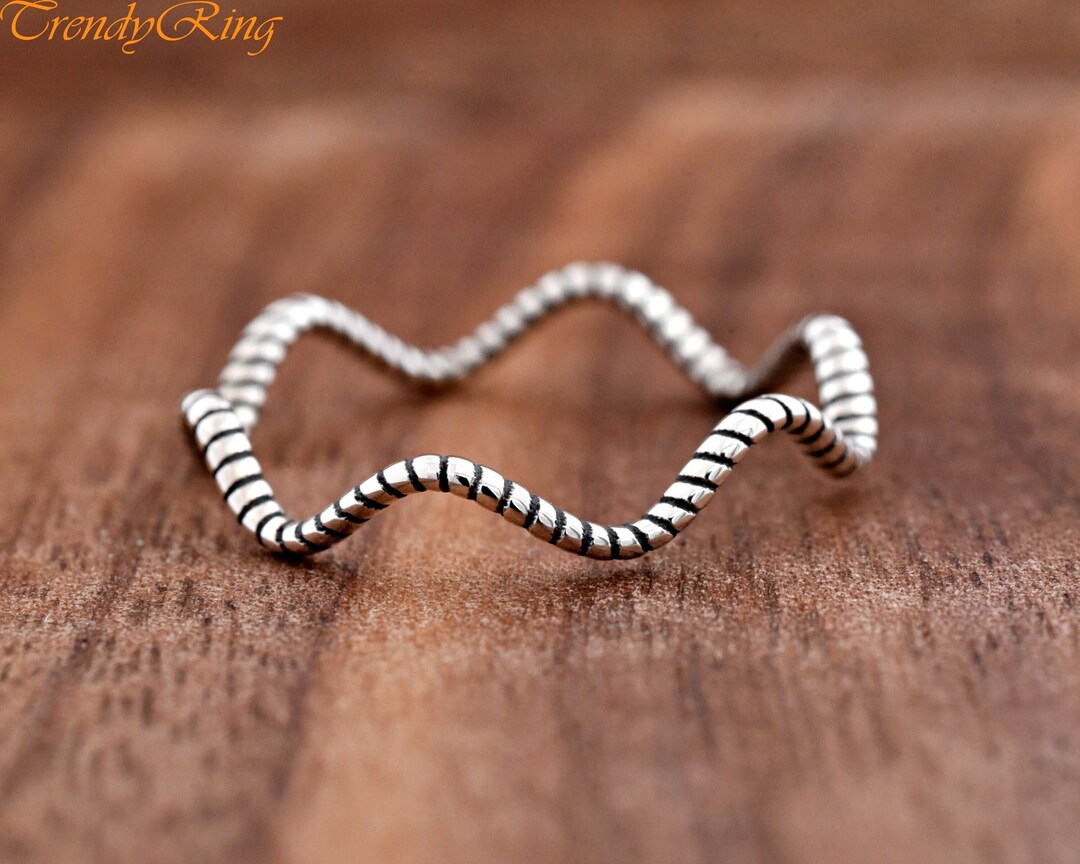 Thumb Ring, Rope Twisted Thumb Ring Silver, Vintage Oxidized 925 ...