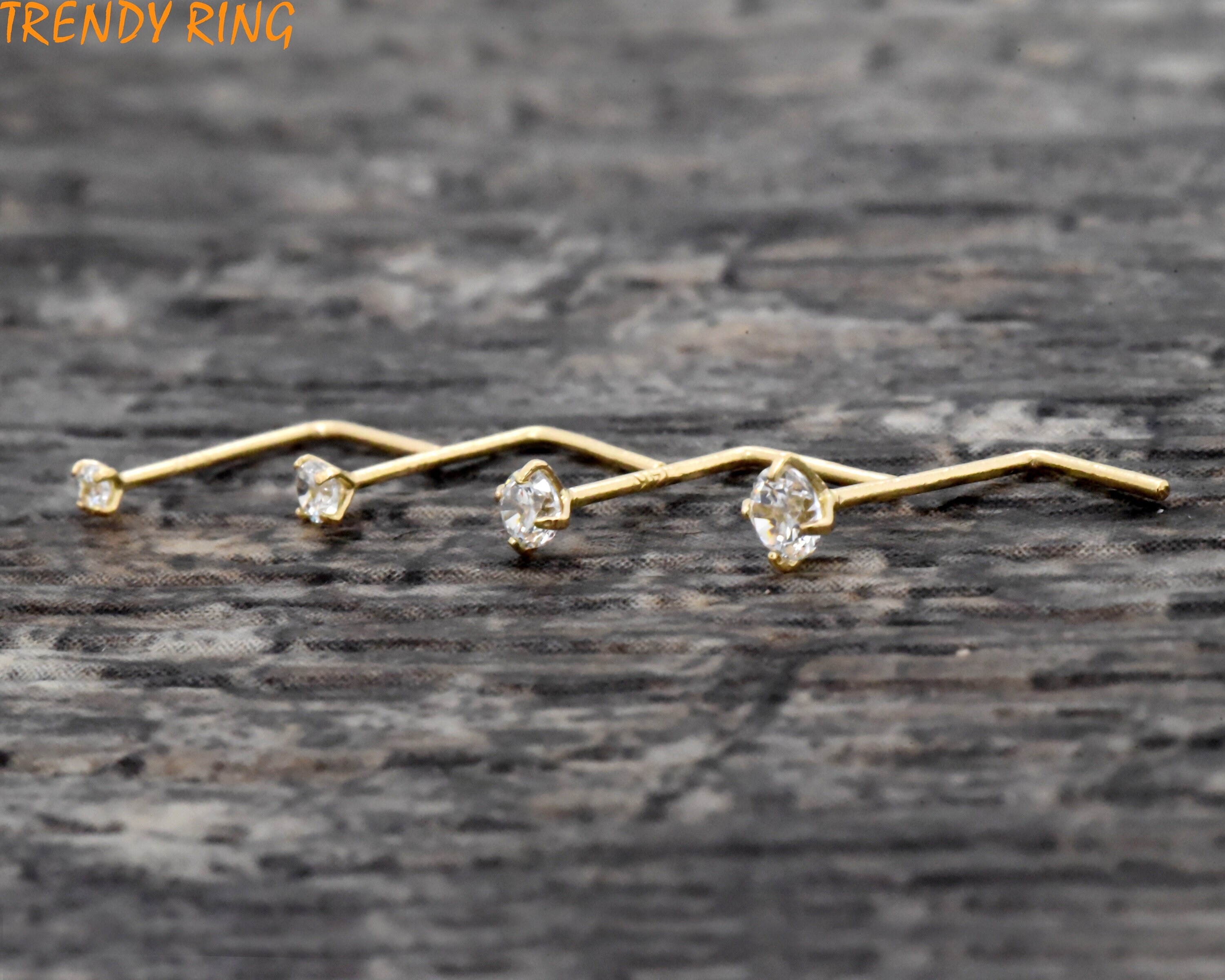 Dainty Solid 14K Gold L Shape Bend Nose Ring 23 Gauge 14K - Etsy