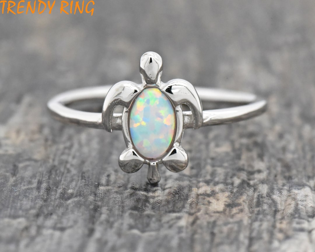 Turtle Ring, Opal Ring Womens, Women's Opal Turtle Ring, Sea Turtle ...