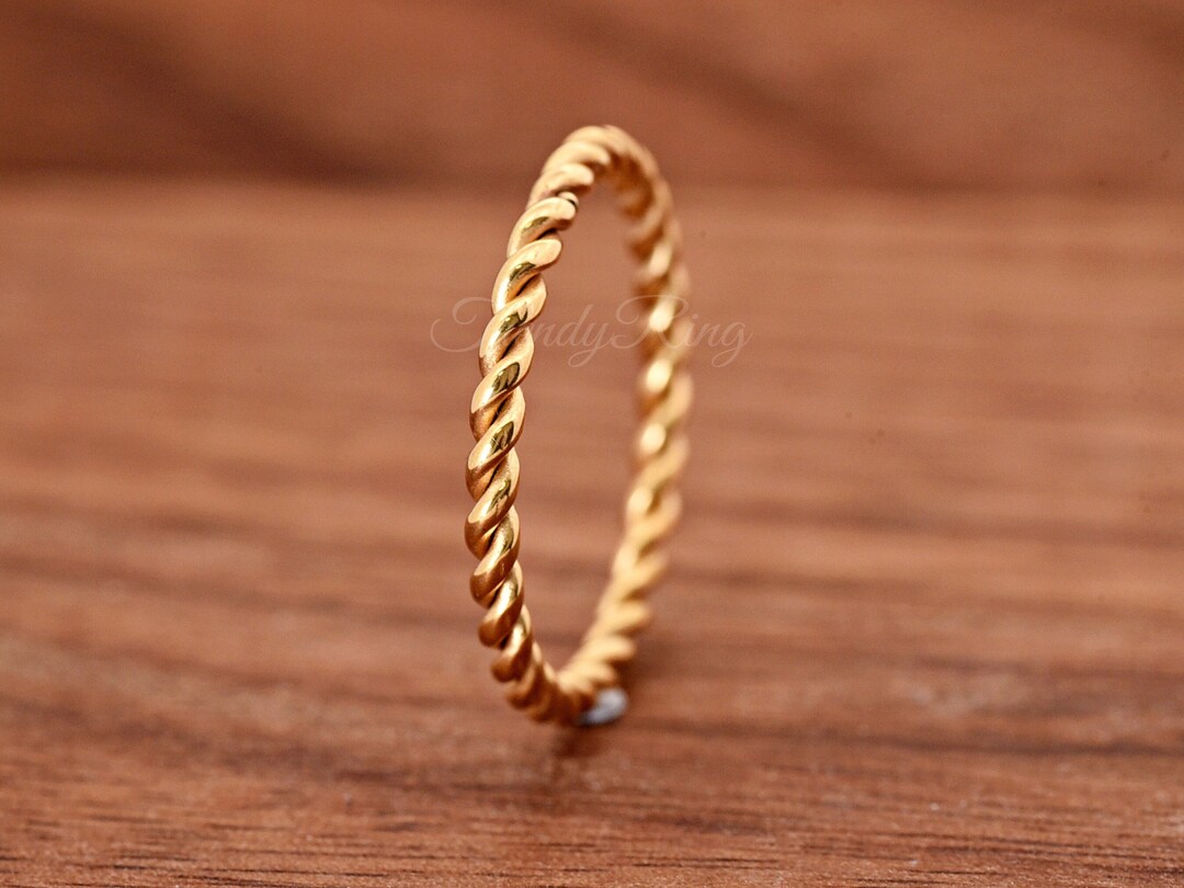Minimalist 2mm Twisted Rope Titanium Ring / Titanium Wedding Band ...