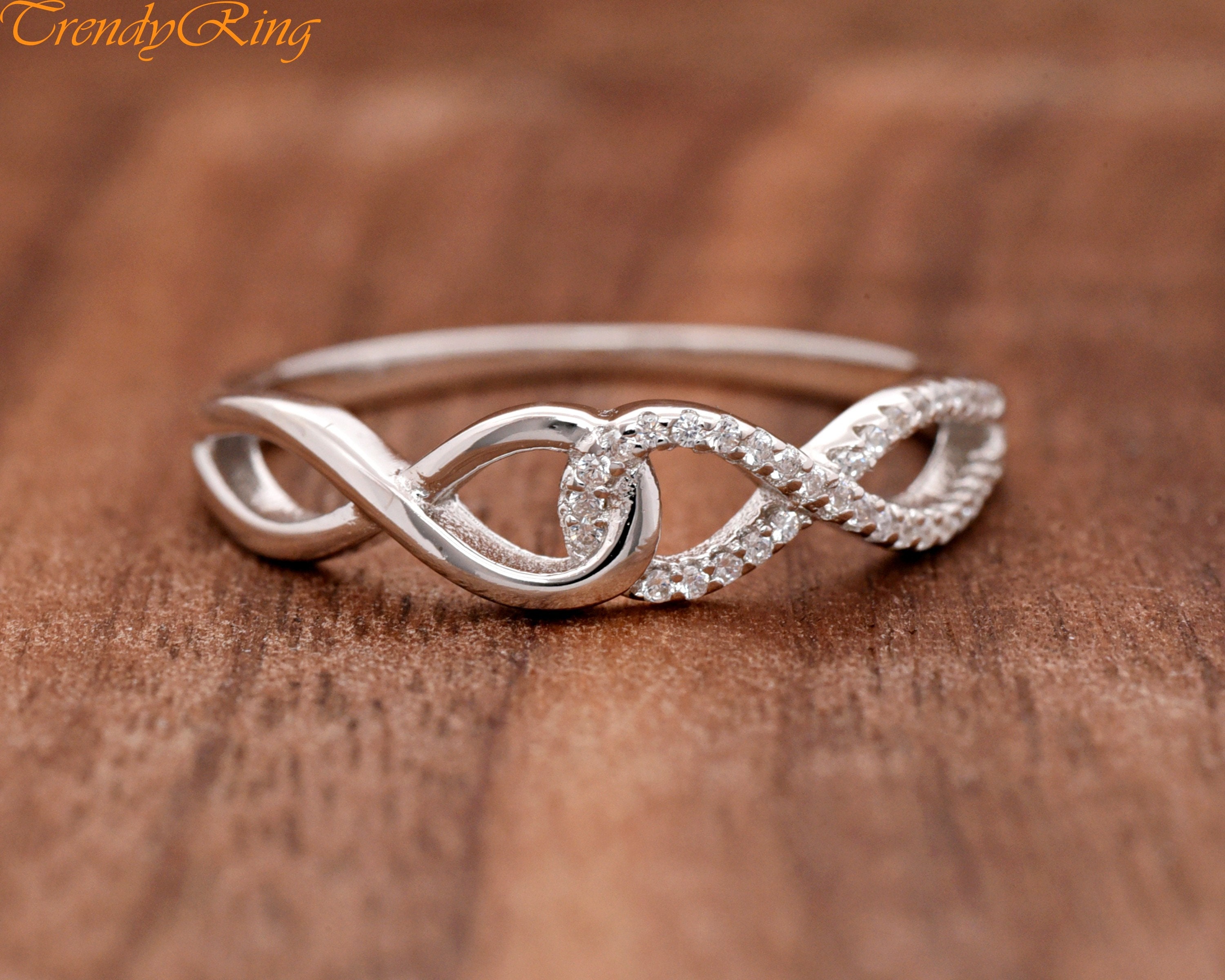 Twisted Infinity Promise Ring / Interlocking Linked Infinity Symbol ...