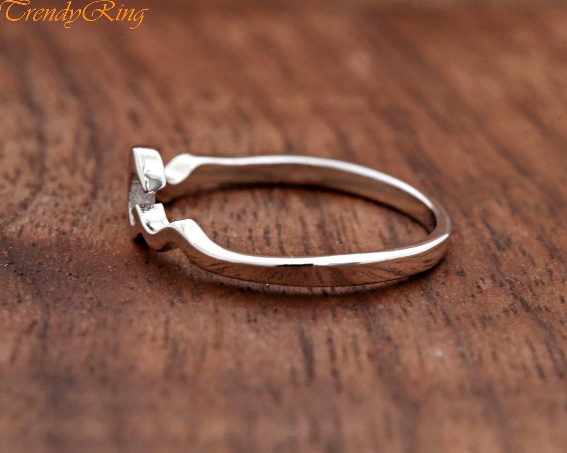 Solid 925 Sterling Silver Big & Small Ocean Waves Ring Minimalist ...