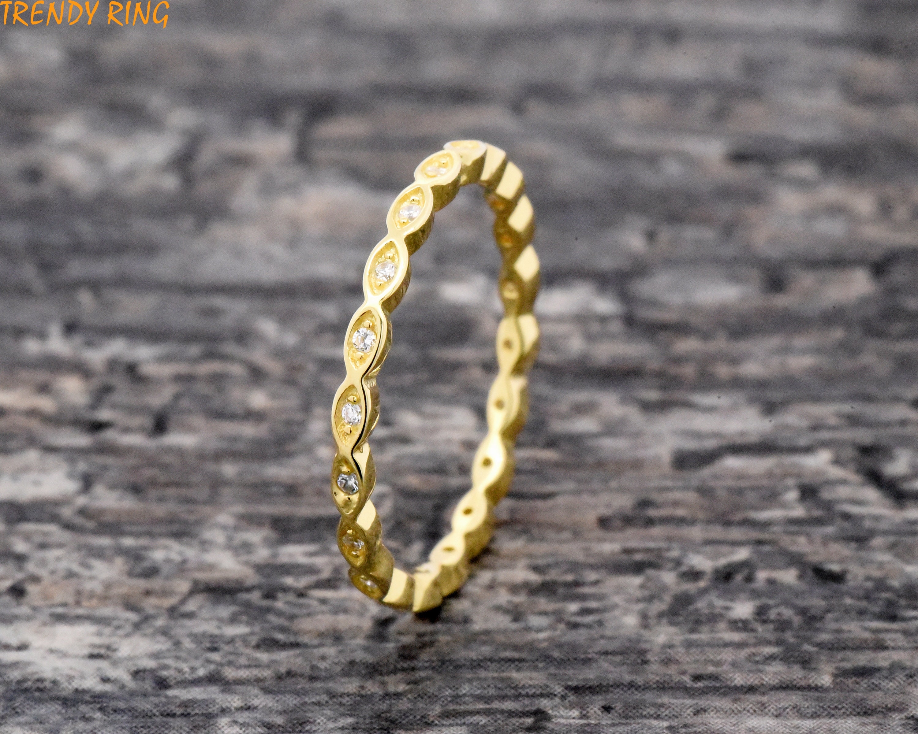 Women Black Eternity Ring CZ Full Eternity Band Skinny 2mm - Etsy