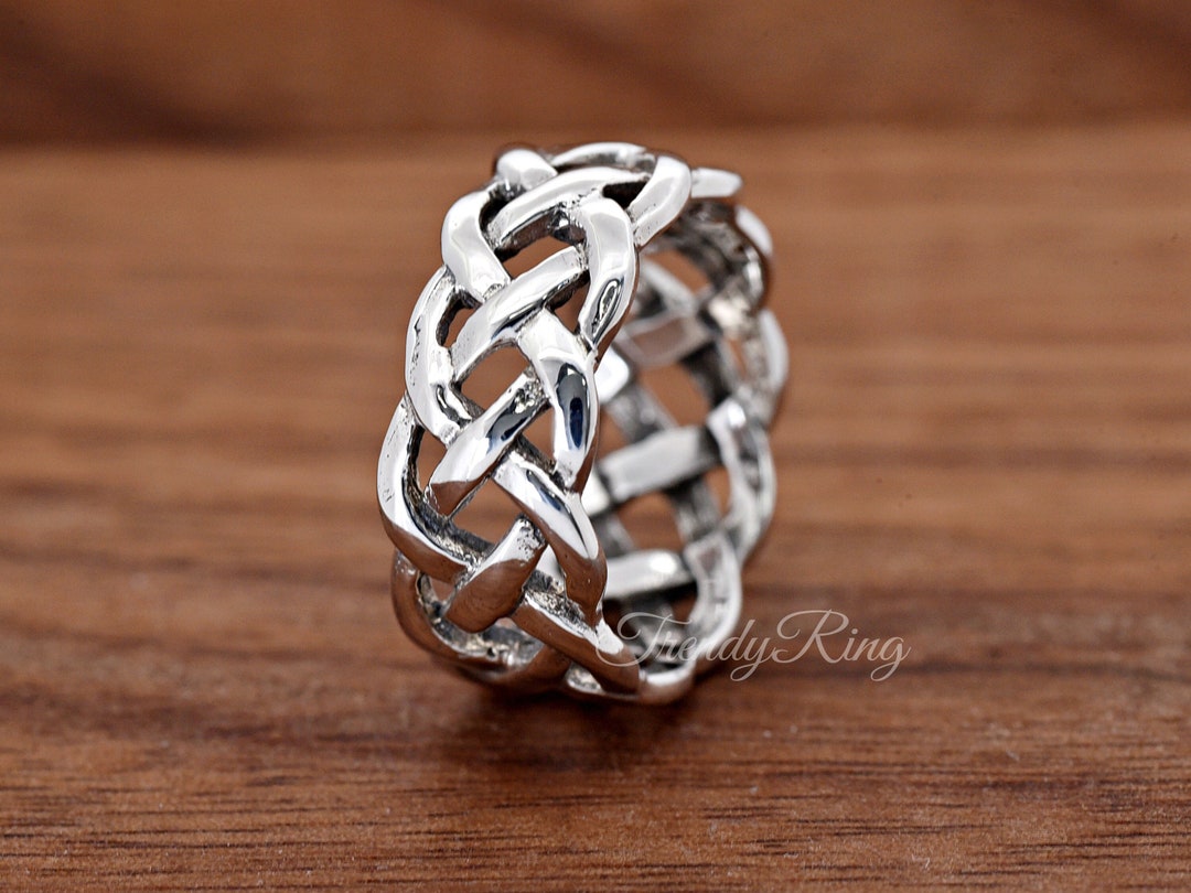 Sterling Silver 9mm Celtic Braid Knot Eternity Ring Band / Irish ...