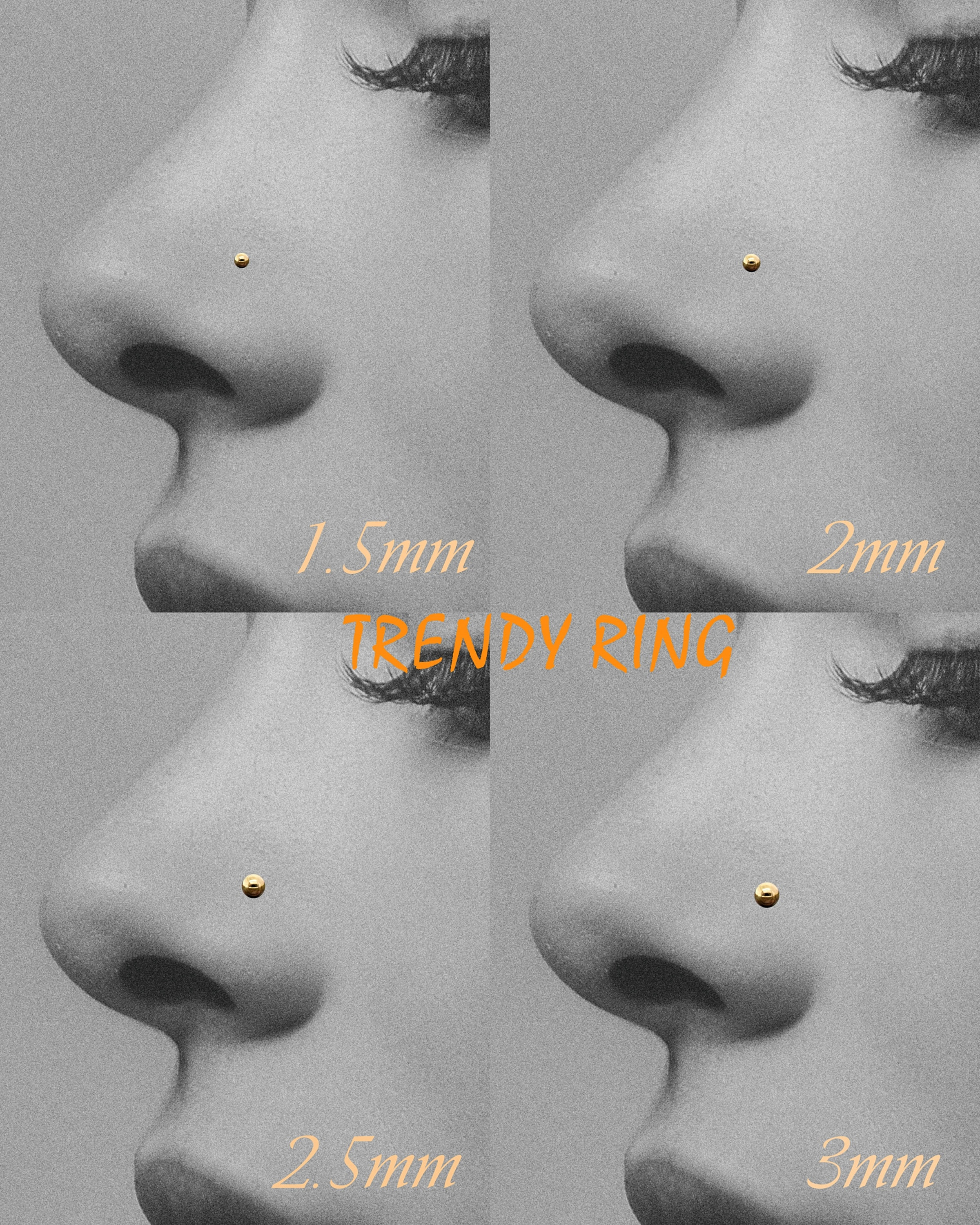 Dainty Solid 14K Gold Nose Ball Stud Screw End 23 Gauge 14kt - Etsy